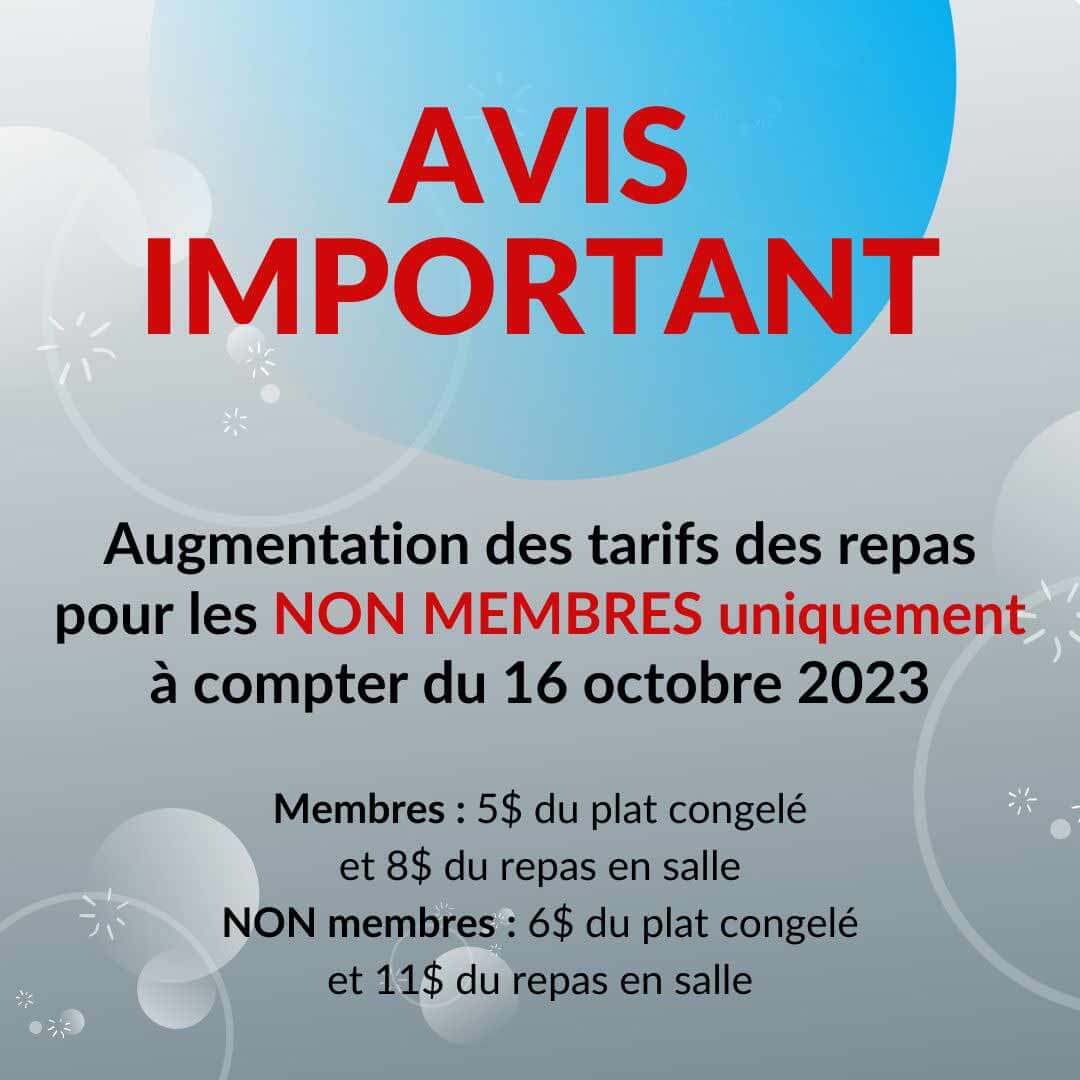 Avis important – Centre communautaire l’Entraide Plus